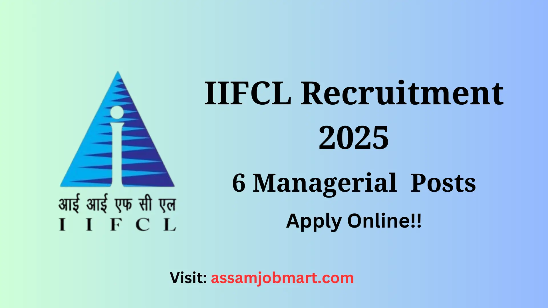 IIFCL Manager Recruitment 2025 | 6 Posts | Apply Online!!